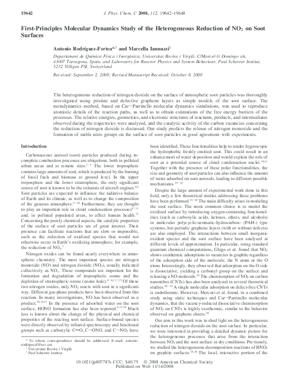 (PDF) First-Principles Molecular Dynamics Study of the Heterogeneous ...