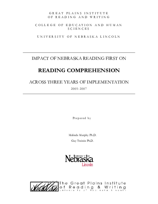 (PDF) Impact of Nebraska Reading First on Reading Comprehension across ...