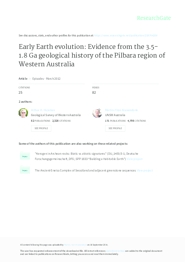 (PDF) Early Earth evolution: Evidence from the 3.5-1.8 Ga geological ...