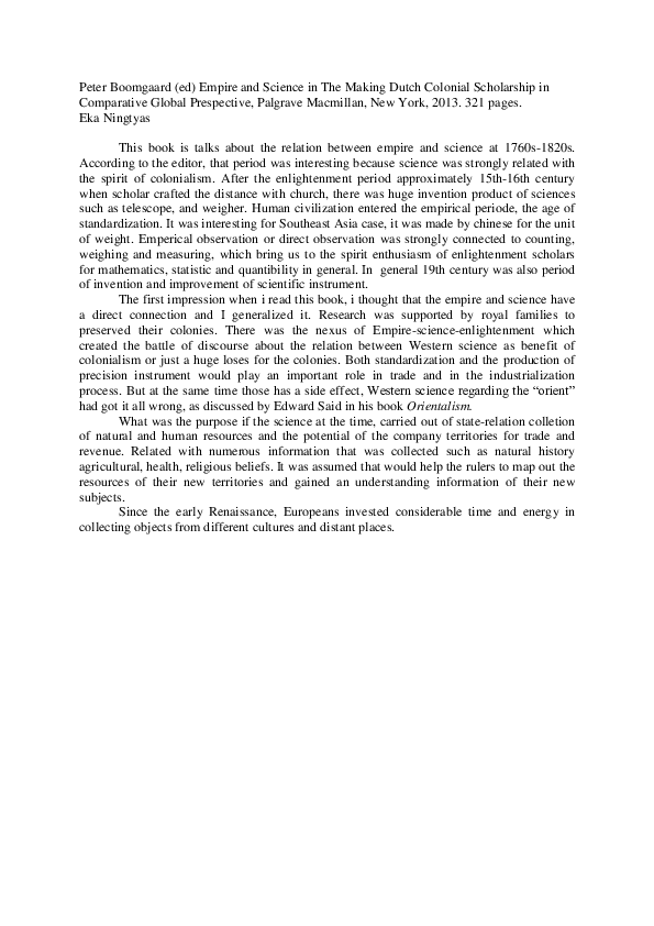 (PDF) Empire and Science: Dutch Colonial Perspectives