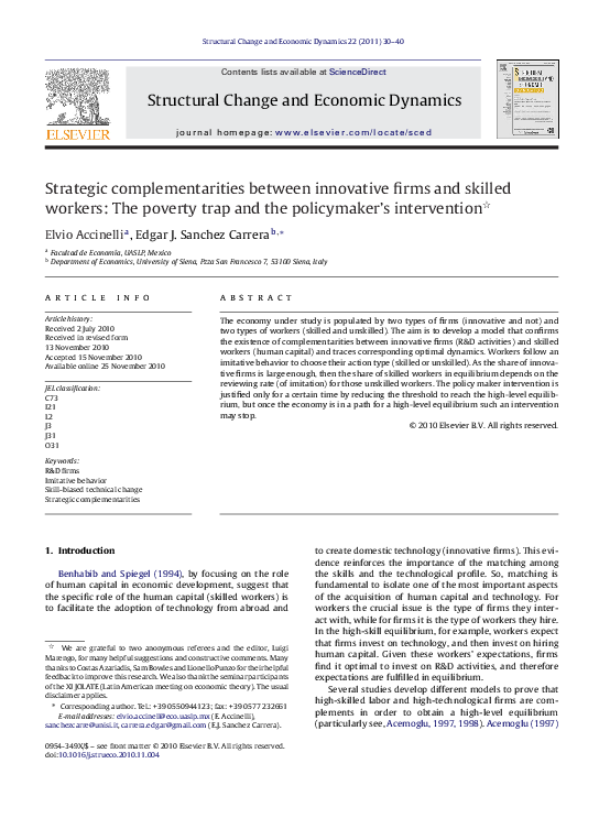 (PDF) Strategic complementarities between innovative firms and skilled ...