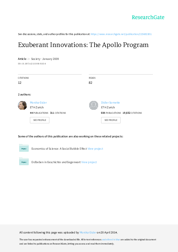 (PDF) Exuberant Innovations: The Apollo Program