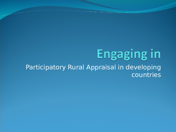 (PPT) Pra participatory rural appraisal methods