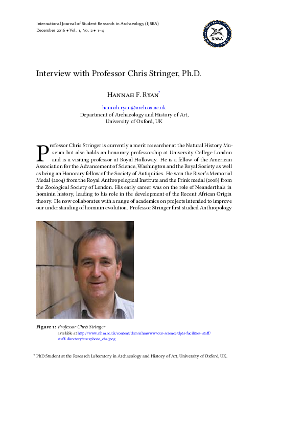 (PDF) Chris Stringer interview