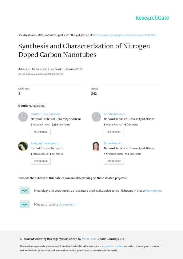 (PDF) Synthesis and characterization of nitrogen doped TiO 2 aerogels