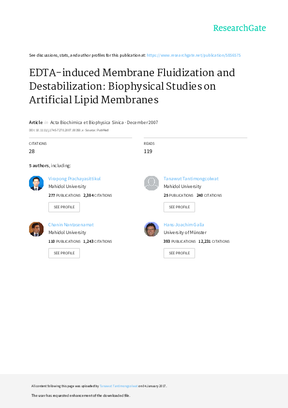 (PDF) EDTA-induced membrane fluidization and destabilization ...