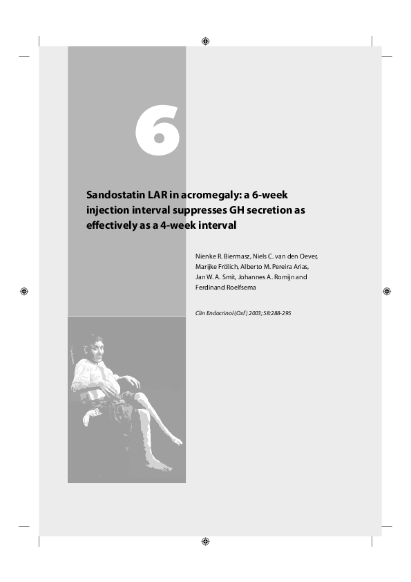 (PDF) Sandostatin LAR in acromegaly: a 6-week injection interval su p p ...