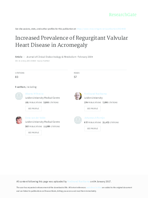 (PDF) Increased Prevalence of Regurgitant Valvular Heart Disease in ...