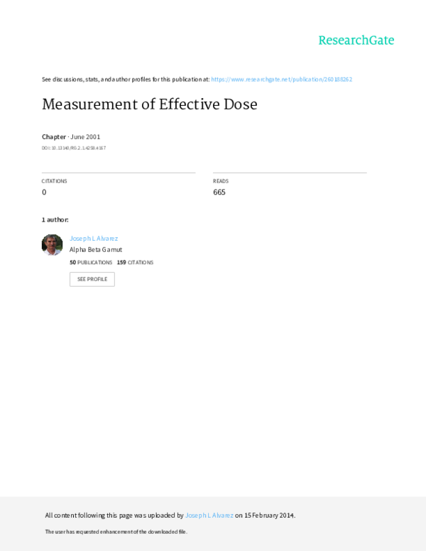 (PDF) Measurement of Effective Dose