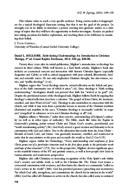 (PDF) Migliore, Daniel L. Faith Seeking Understanding: An Introduction ...