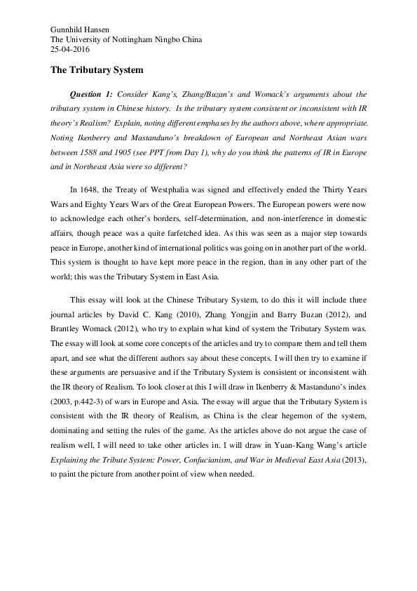 (PDF) The Tributary System