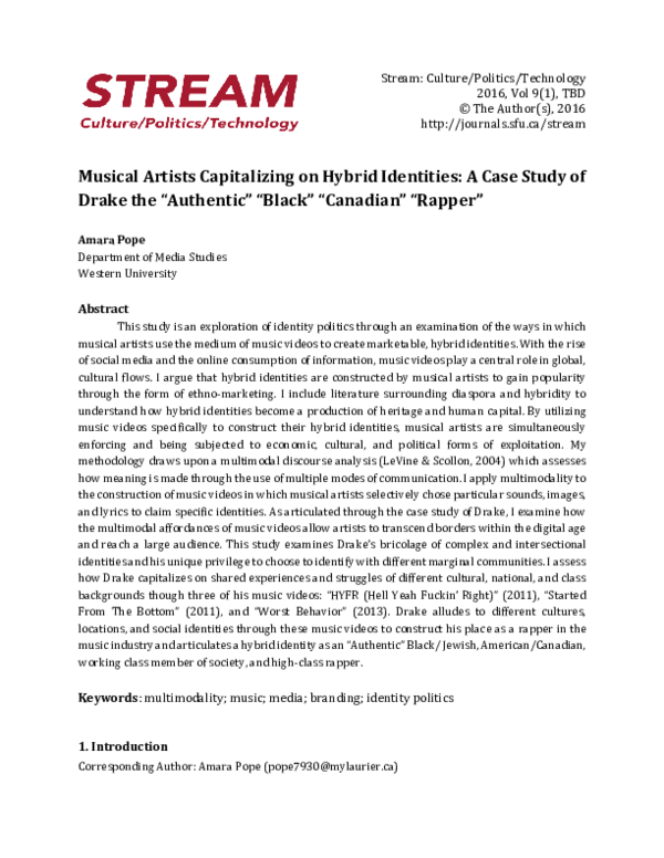 (PDF) Musical Artists Capitalizing on Hybrid Identities: A Case Study ...