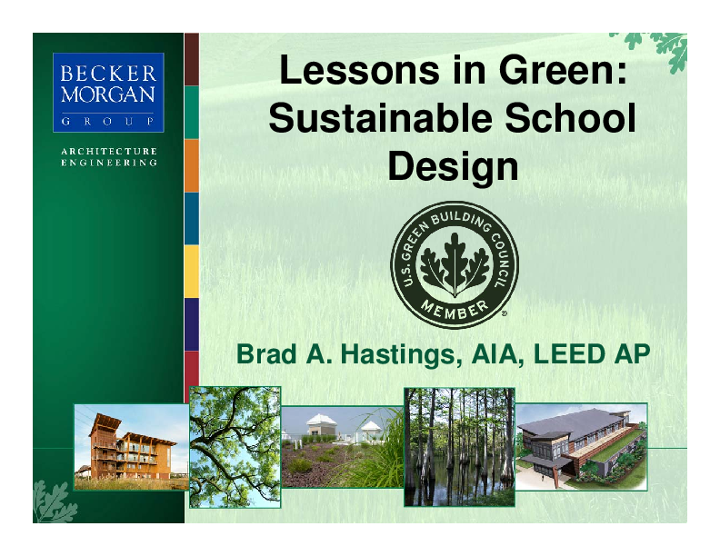 (PDF) Lessons in Green: Sustainable School Design