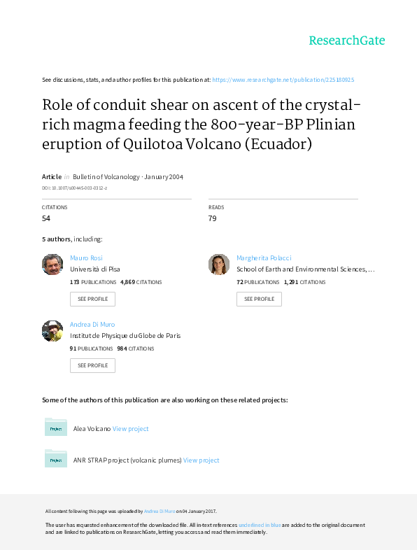 (PDF) Role of conduit shear on ascent of the crystal-rich magma feeding ...