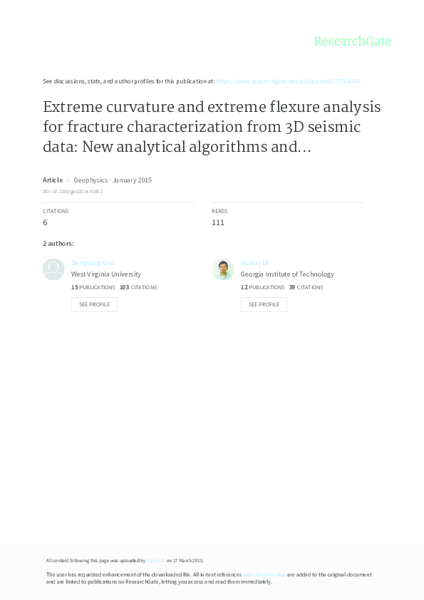 (PDF) Extreme curvature and extreme flexure analysis for fracture characterization from 3D ...