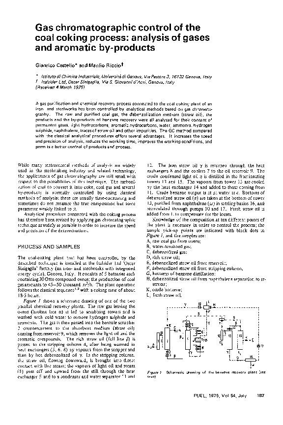 (PDF) Gas chromatographic control of the coal coking process: analysis ...