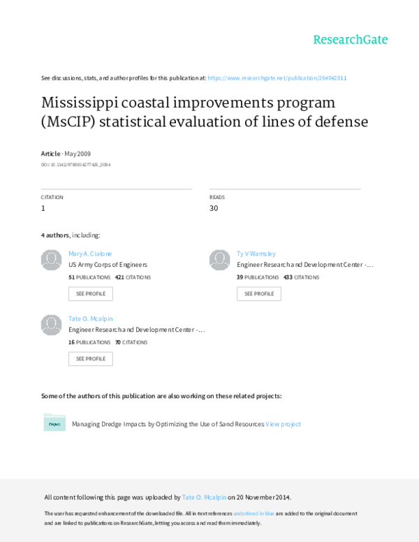 (PDF) Mississippi Coastal Improvements Program (Mscip) Statistical ...