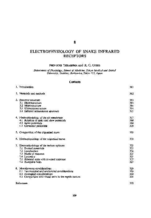 (PDF) Electrophysiology of snake infrared receptors