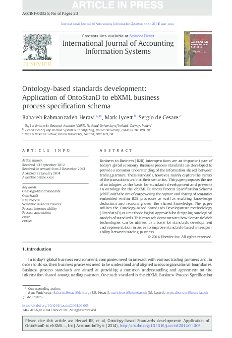 (PDF) Ontology-based standards development: Application of OntoStanD to ebXML business process ...