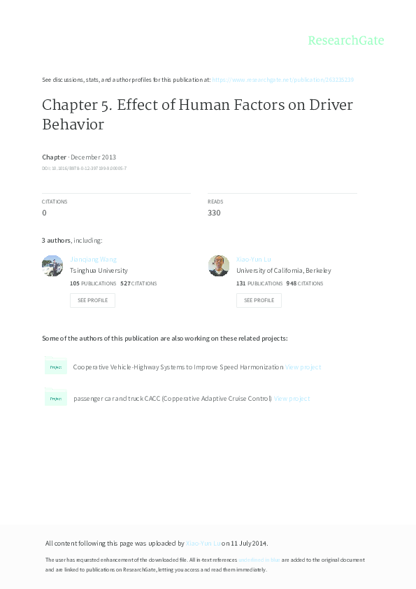 (PDF) Effect of Human Factors on Driver Behavior