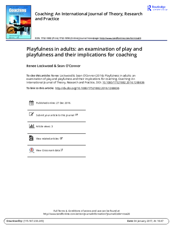 (PDF) Playfulness in adults: an examination of play and playfulness and ...