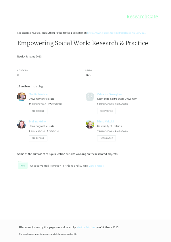 (PDF) Empowering Social Work: Research & Practice