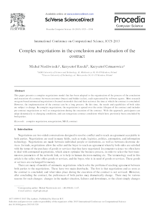 (PDF) Complex Negotiations in the Conclusion and Realisation of the ...