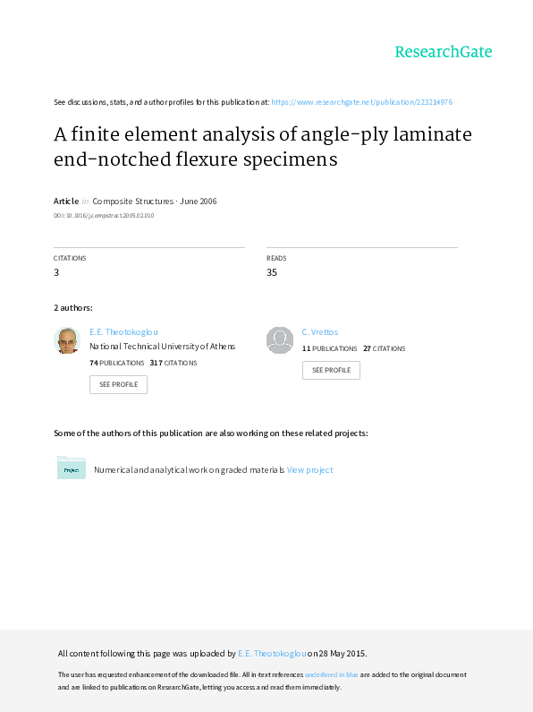(PDF) A finite element analysis of angle-ply laminate end-notched ...