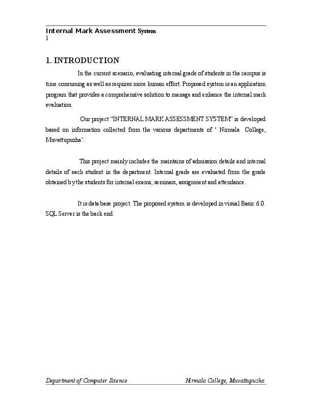 (DOC) INTERNAL MARK ASSESMENT