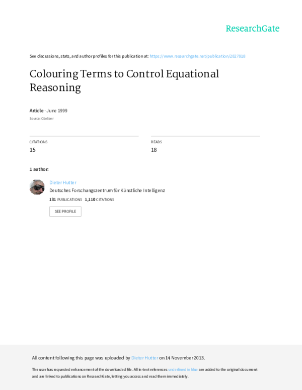 (PDF) Colouring Terms to Control Equational Reasoning