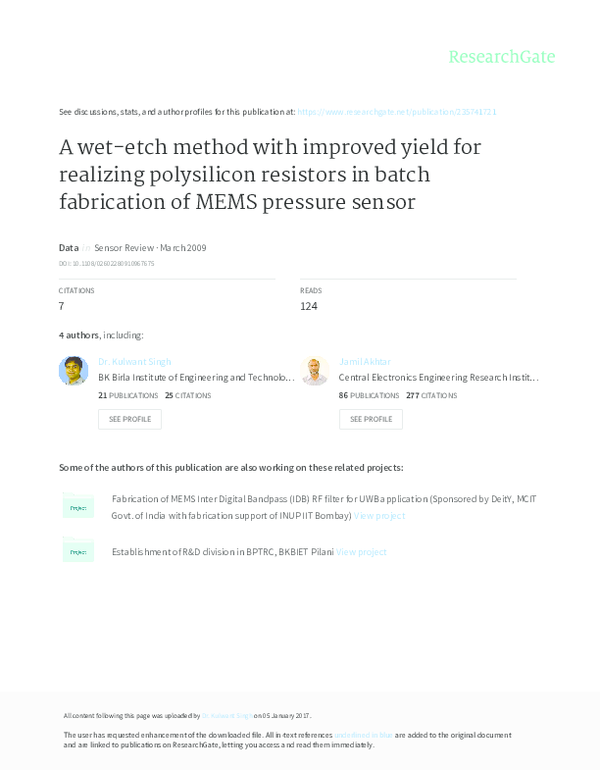 (PDF) A wet-etch method with improved yield for realizing polysilicon resistors in batch ...