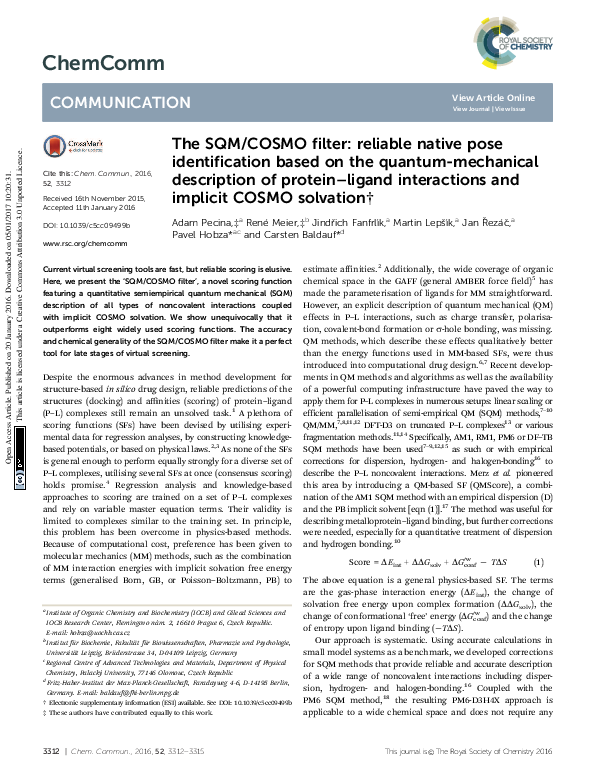 (PDF) The SQM/COSMO filter: reliable native pose identification based ...