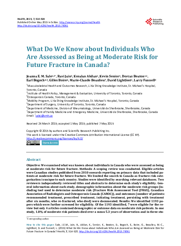 (PDF) What Do We Know about Individuals Who Are Assessed as Being at ...