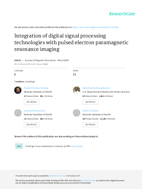 (PDF) Integration of digital signal processing technologies with pulsed ...