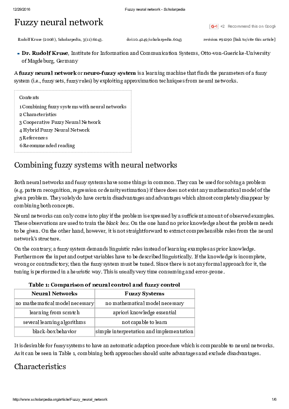 (PDF) Fuzzy neural network
