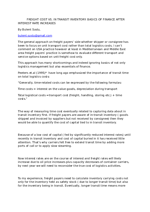 (DOC) In Transit Inventory Cost vs Freight Cost.docx