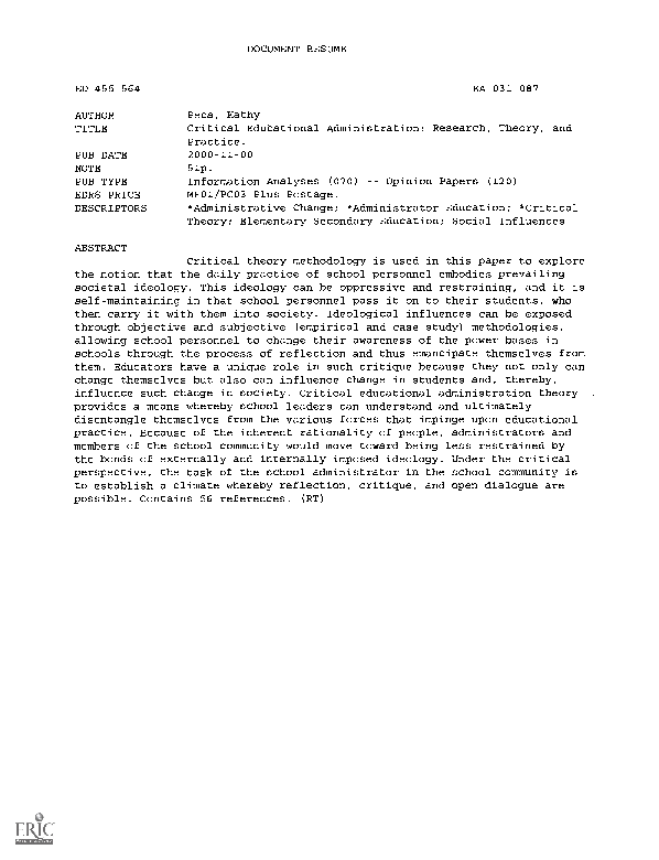 (PDF) Critical education administration