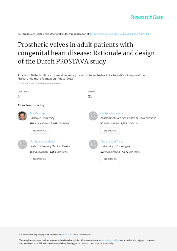 (PDF) Prosthetic valves in adult patients with congenital heart disease ...