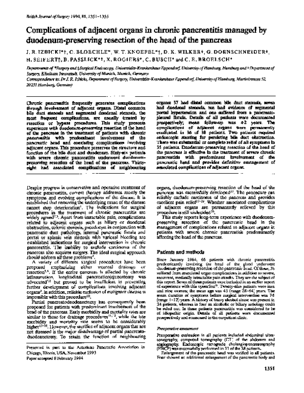 (PDF) Postoperative Complications of Beger Procedure | RODRIGO ISAI ...