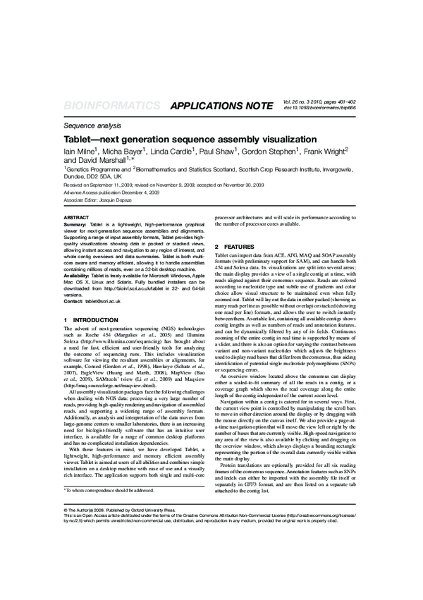 (PDF) Tablet next generation sequence assembly visualization