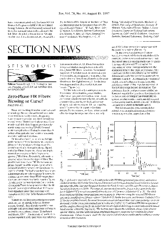 (PDF) Zero-phase FIR filters: Blessing or curse?