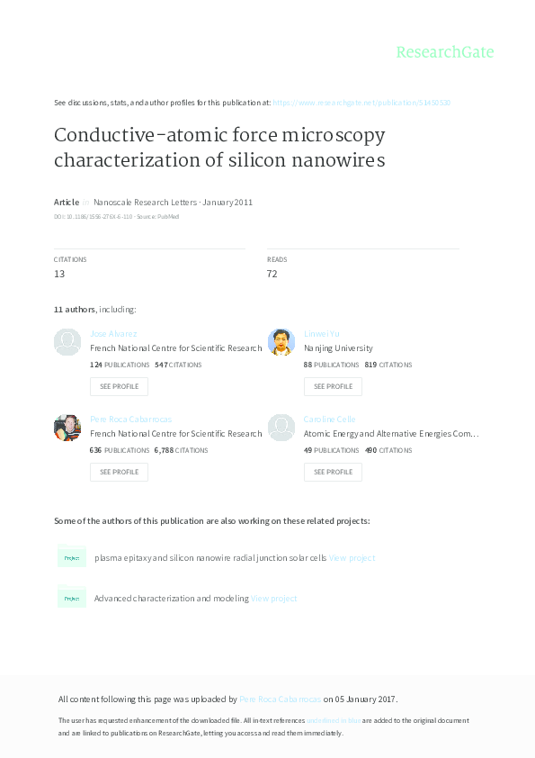 (PDF) Conductive-probe atomic force microscopy characterization of ...