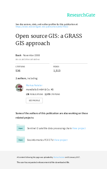 (PDF) Open Source GIS: A GRASS GIS Approach. The International Series ...
