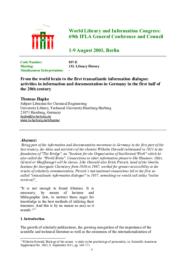 english - IFLA World Library and Information Congress