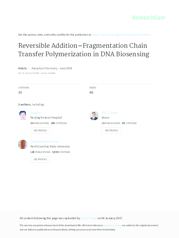 (PDF) Reversible Addition Fragmentation Chain Transfer (RAFT ...