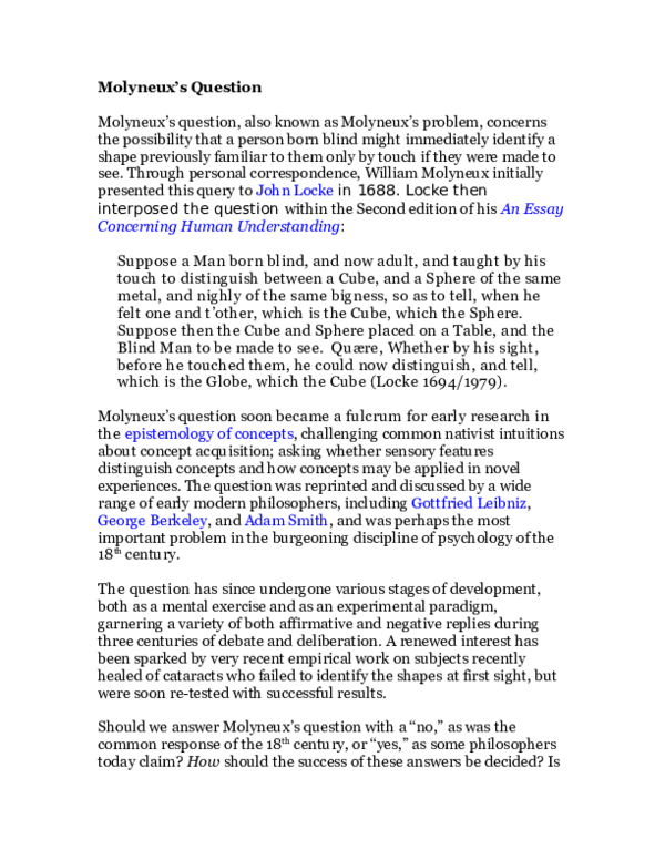 (DOC) Molyneux's Question