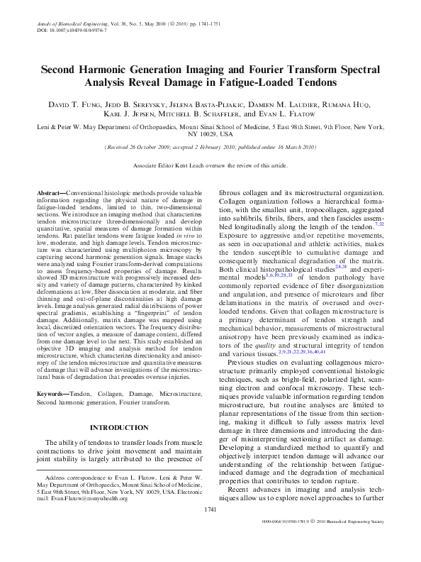 (PDF) Second Harmonic Generation Imaging and Fourier Transform Spectral ...