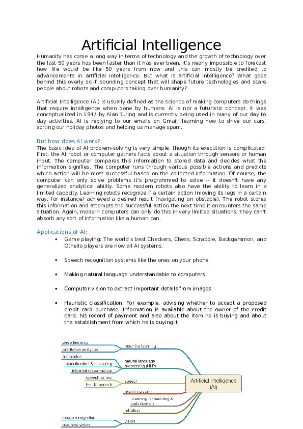 (DOC) Artificial Intelligence