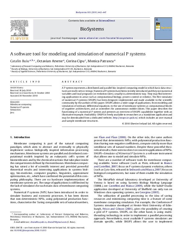 Pdf A Software Tool For Modeling And Simulation Of Numerical P Systems