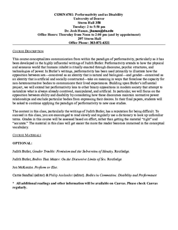 (DOC) Performativity and/as Disability